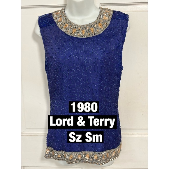 lord & Terry | Tops | Lord Terry Silk Navy Beaded Top 98 Vintage Has ...